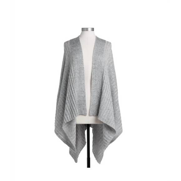 Demdaco | Jackets & Coats | New Demdaco Ribbed Knit Ruana In Grey ...